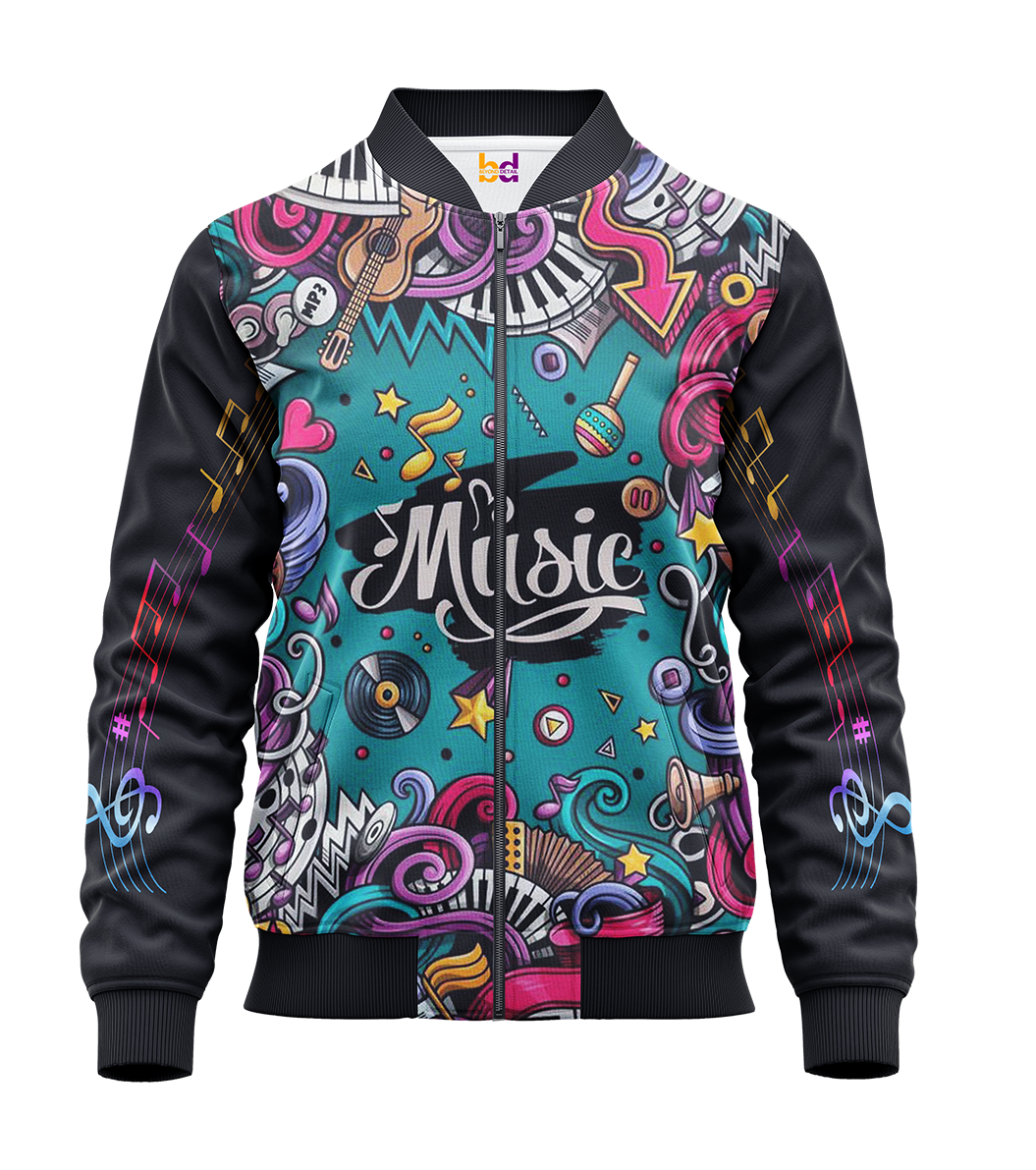 Music Notes Bomber Jacket – Beyond Detail Pakistan